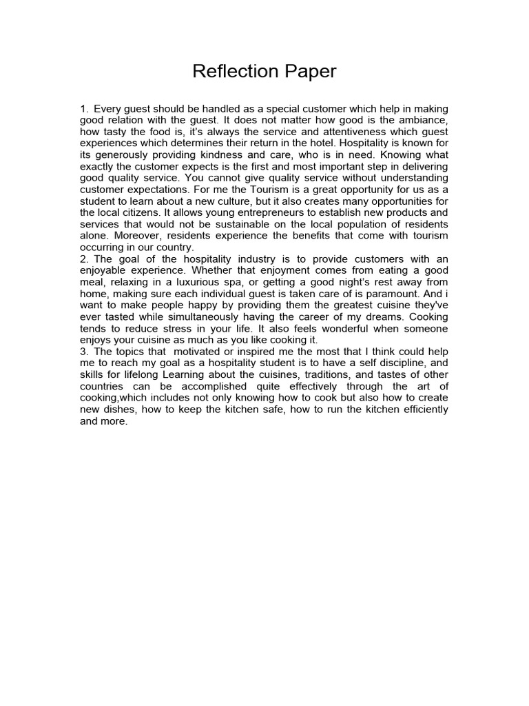 Reflection Paper | PDF | Lifestyle | Wellness