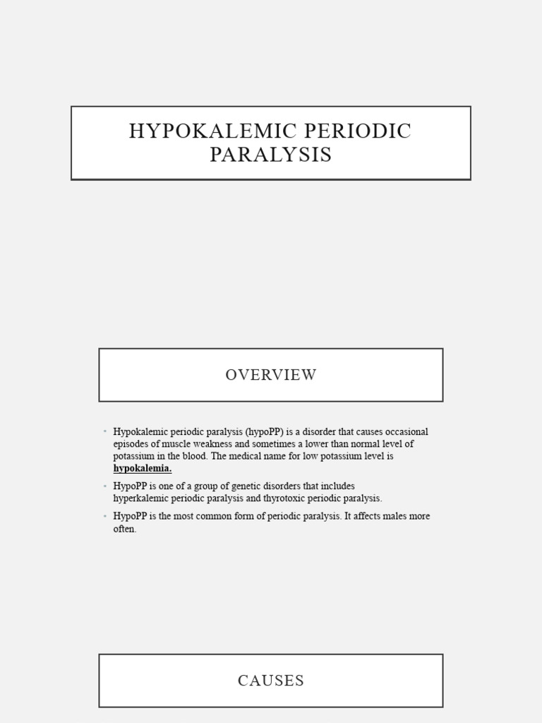 Hypokalemic Periodic Paralysis - FAUZIE | PDF | Clinical Medicine ...