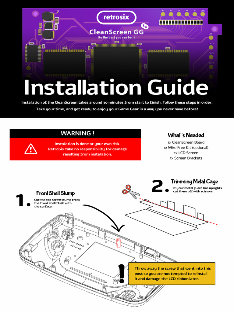 GG CleanScreen v1.0 Install Guide | PDF