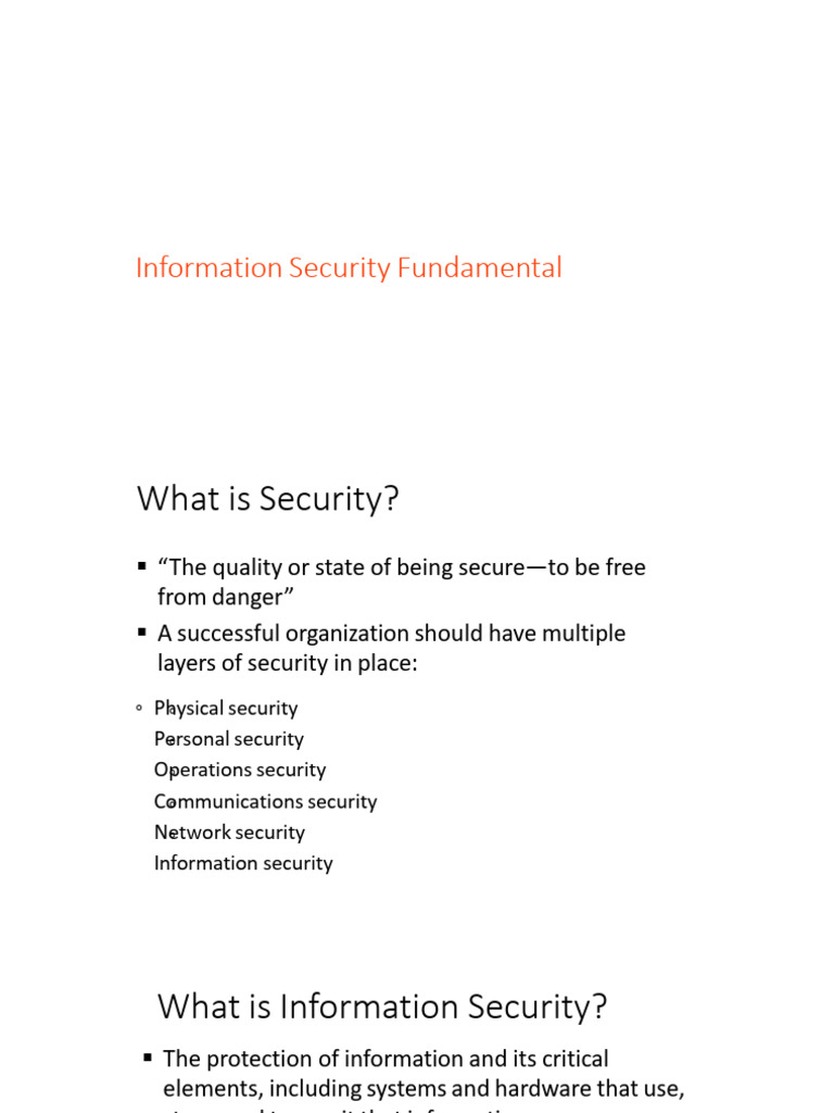 Information Security Fundamentals Guide | PDF | Security | Computer ...
