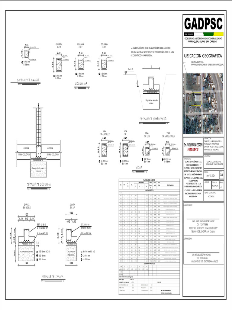 Detalle Dolumnas, Plintos Cancha Sintetica | PDF