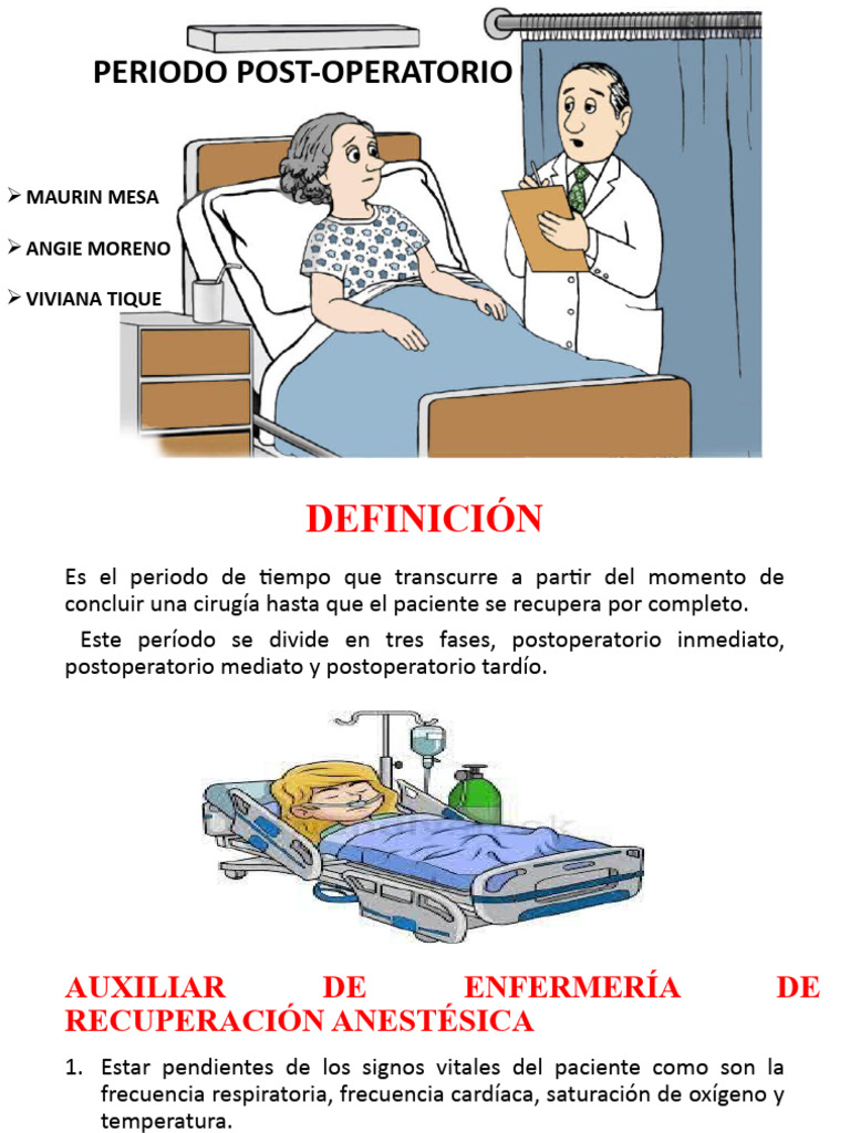 Periodo Post Operatorio | Descargar gratis PDF | Cirugía | Medicina CLINICA