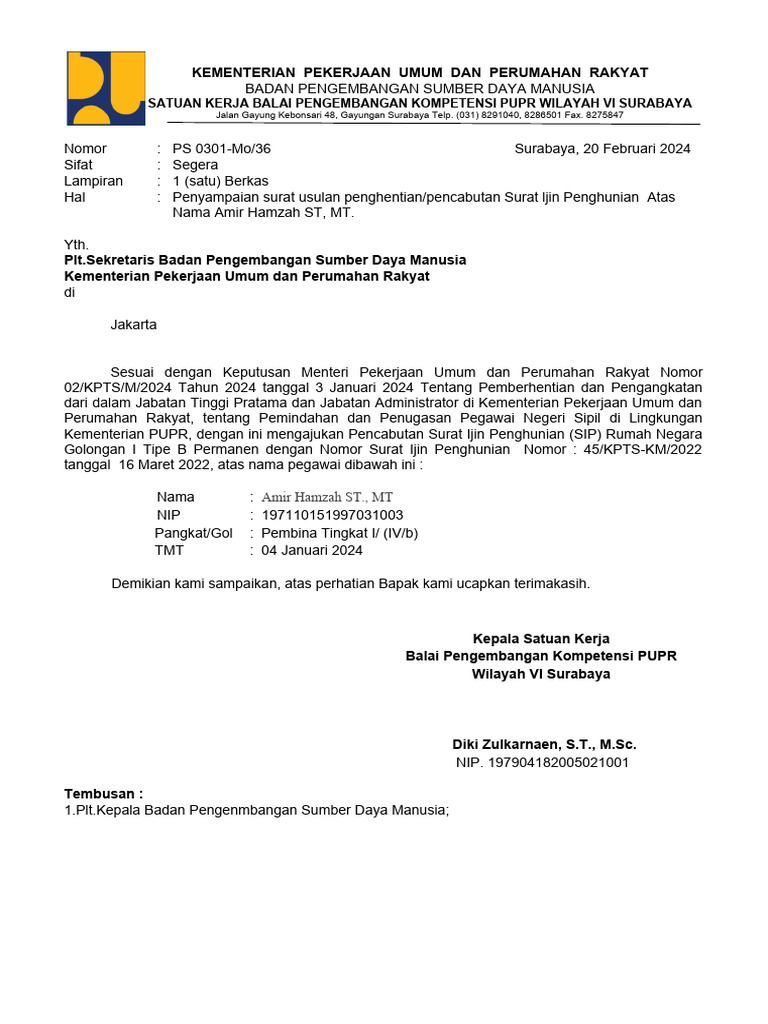 Surat Pengajuan Sip 2024 | PDF