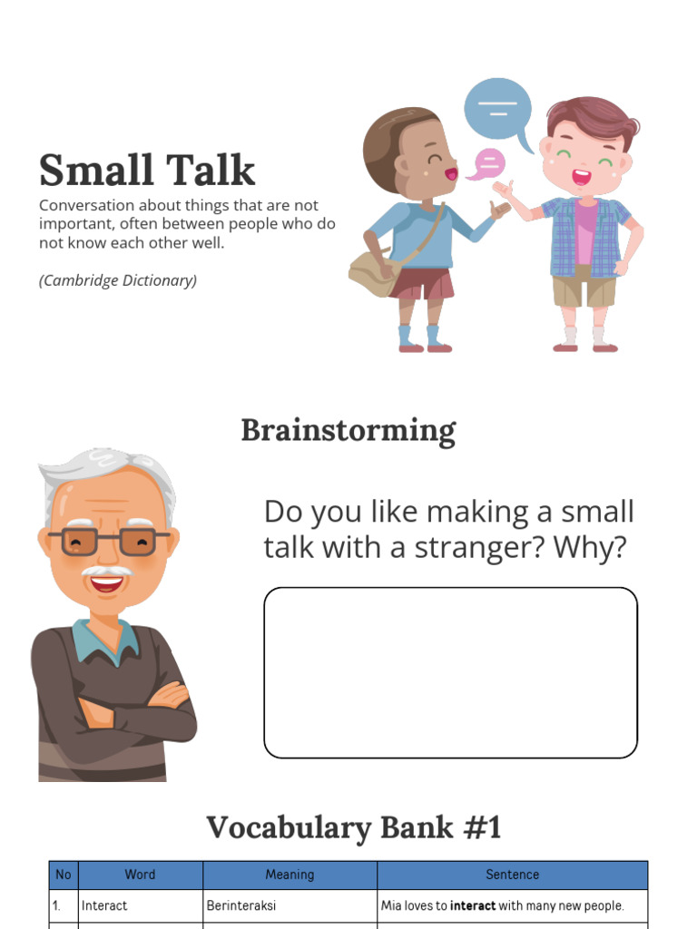 HS - Small Talk With A Stranger | PDF | Conversation | Human Communication
