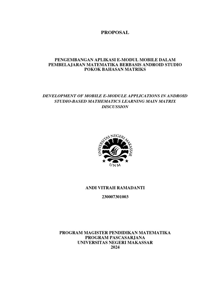 Andi Vitrah Ramadanti - 230007301003 - Tugas Proposal R&D | PDF