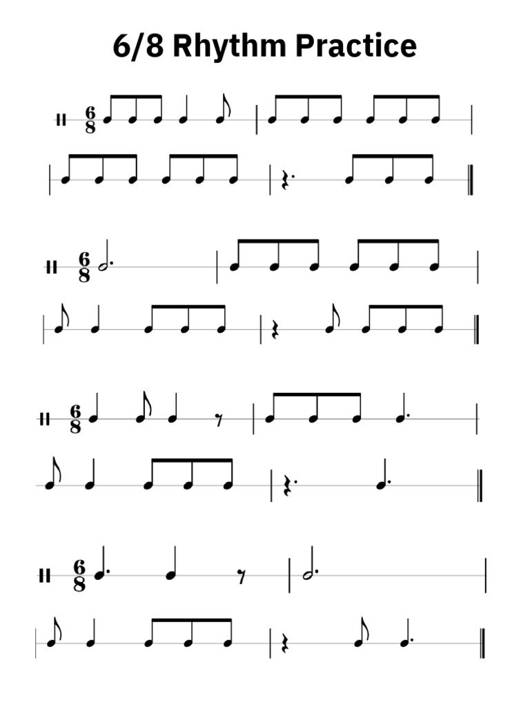 6 8 Rhythm Practice | PDF