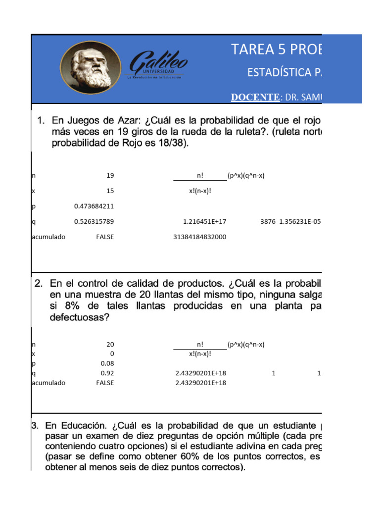 Tarea 4 Binomial | PDF