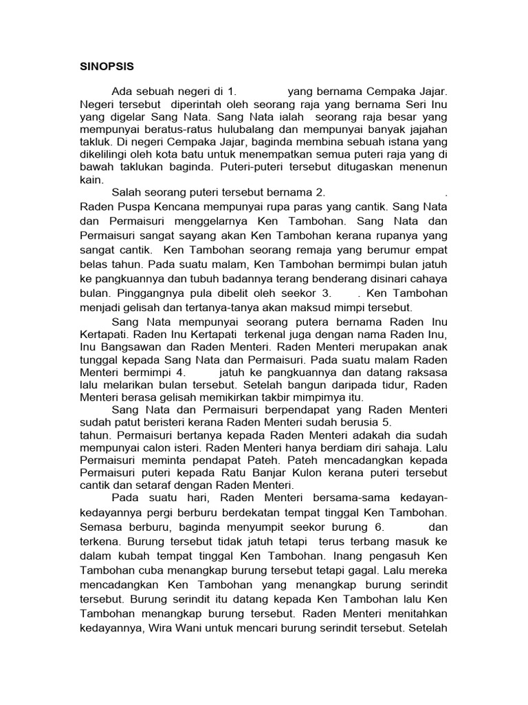 SINOPSIS Sastera Panji | PDF | Agama & Spiritualitas