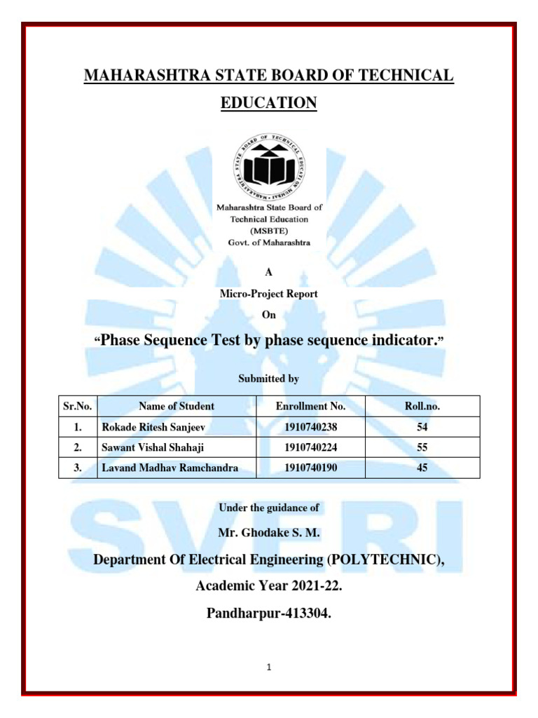 Mee Microproject Report r.n.45,54,55 | PDF | Electrical Engineering | Electricity
