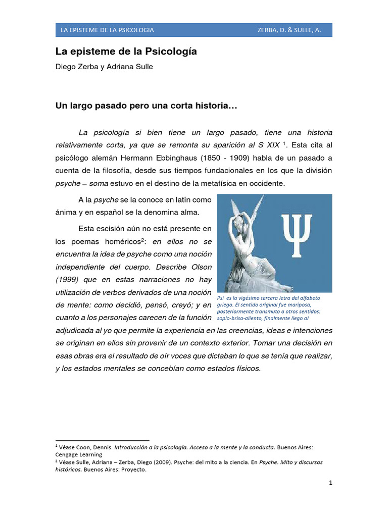 2019 U1-2_La Episteme de La Psicologia | PDF | Sicología | Experiencia
