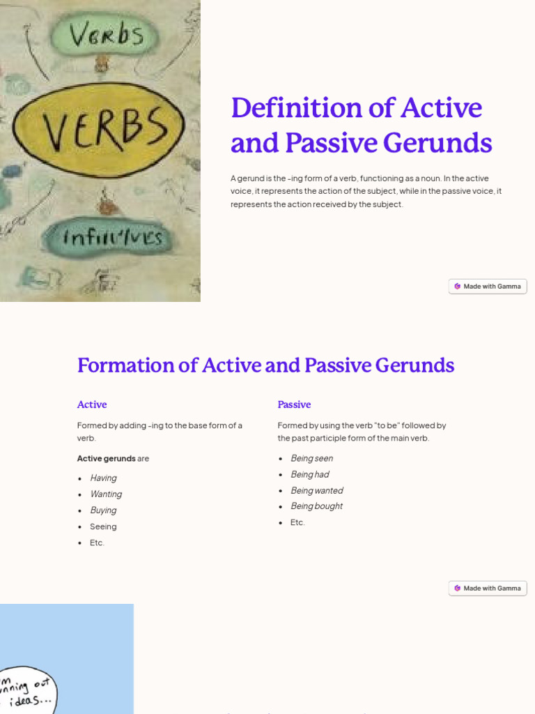 Definition of Active and Passive Gerunds (1) | PDF