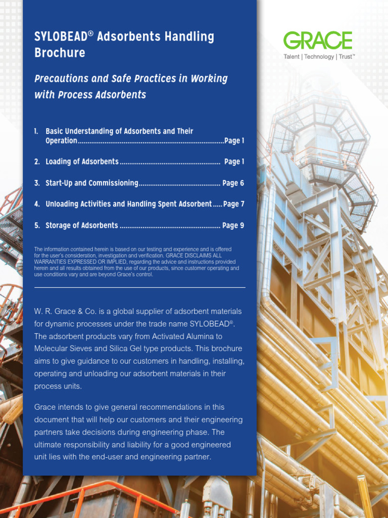 GRACE Adsorbents SYLOBEAD Handling Brochure | PDF | Adsorption ...