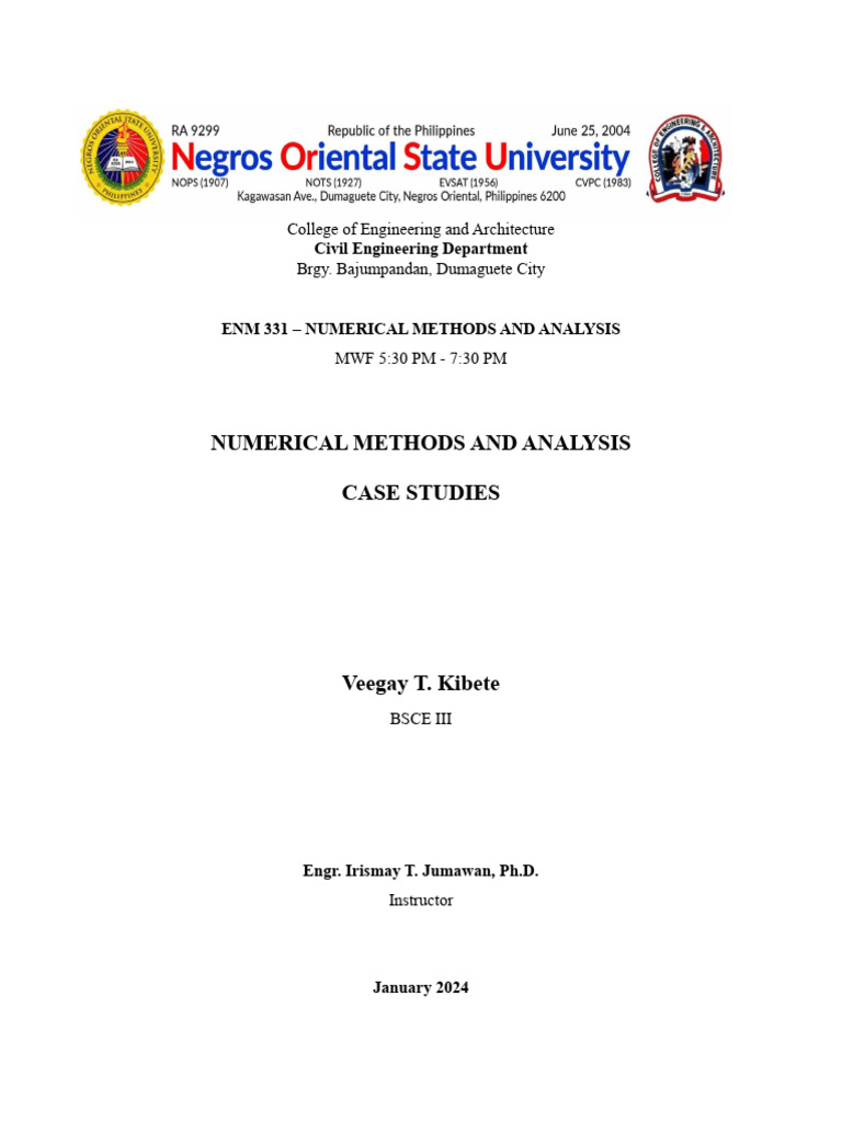 Case Studies | PDF | System Of Linear Equations | Numerical Analysis