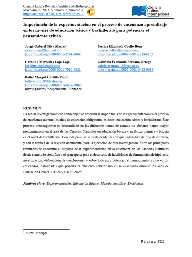 Importancia_de_la_experimentacion_en_el_proceso_de | PDF | Enseñando ...