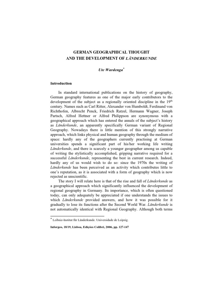German Geography | PDF | Social Science | History