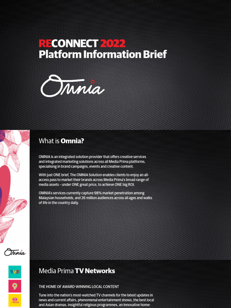 Reconnect 2022 - Platform Information and Packages | Download Free PDF | Mass Media | Broadcasting