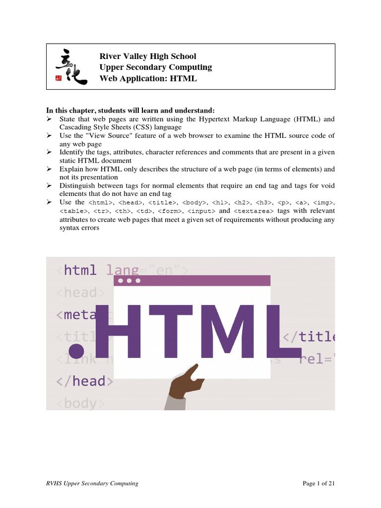 River Valley High School Upper Secondary Computing Web Application ...
