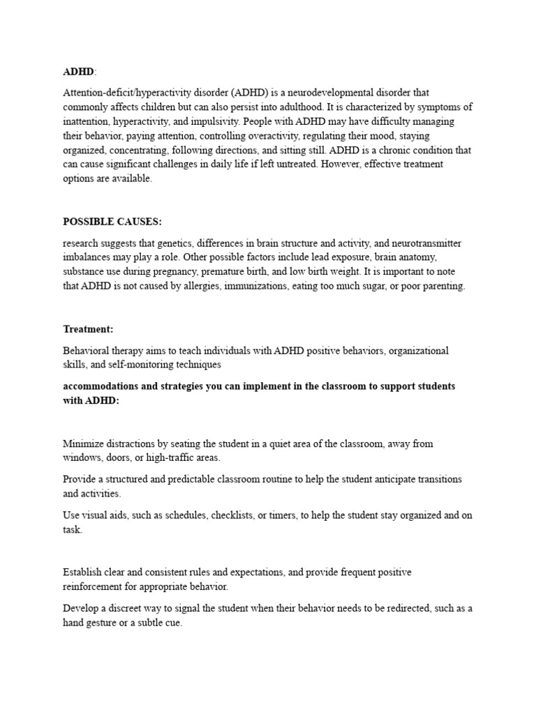 PED Graphic Organizer and More.. | PDF | Attention Deficit ...