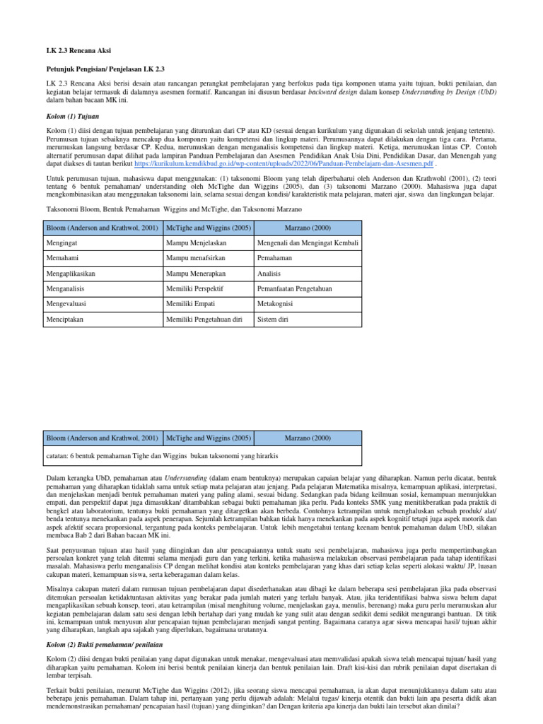 LK 2.3 Rencana Aksi RUSTINA UPLOAD | PDF