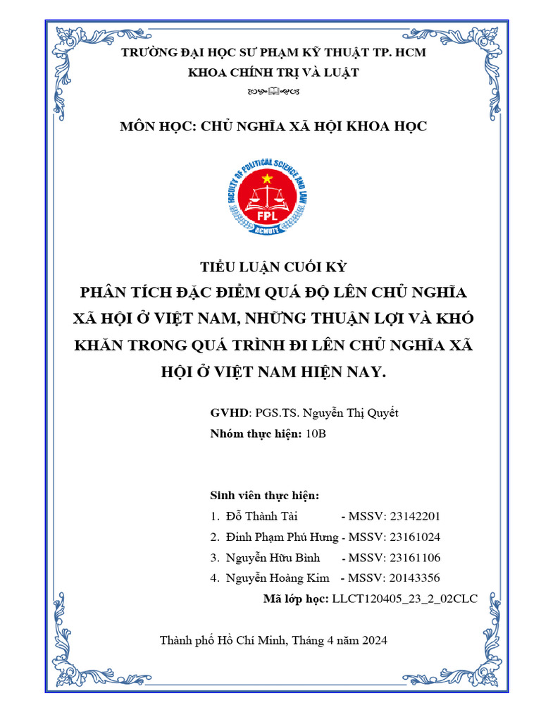 Tiểu luận CNXH | PDF