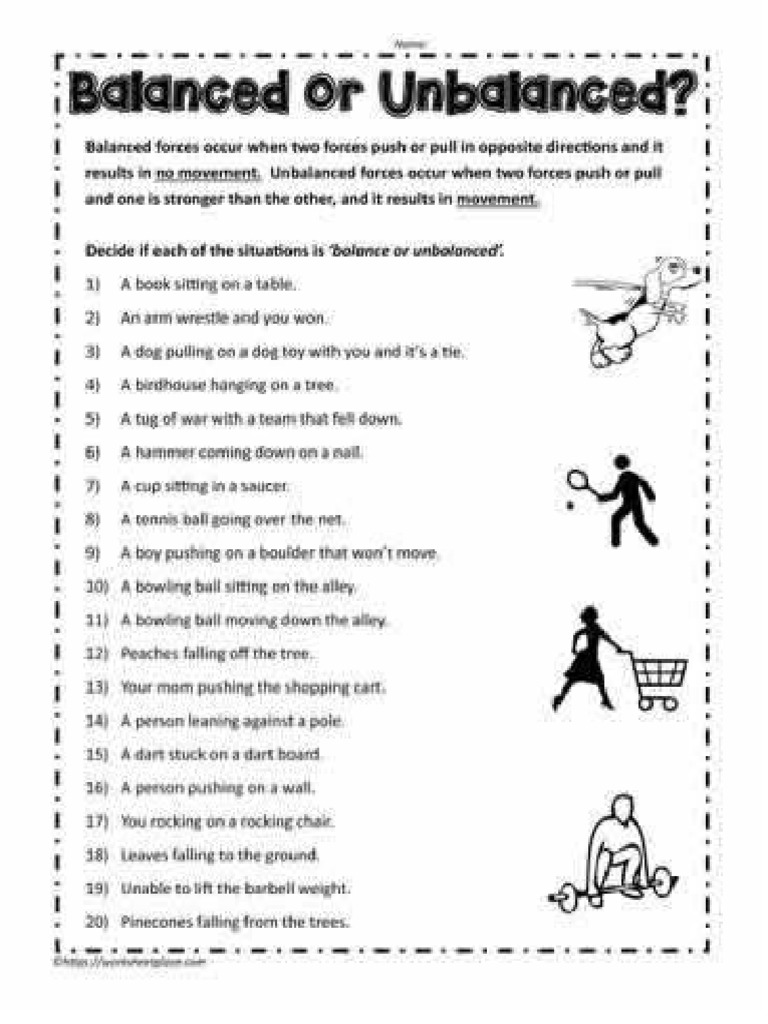 Balanced and Unbalanced Worksheet | PDF