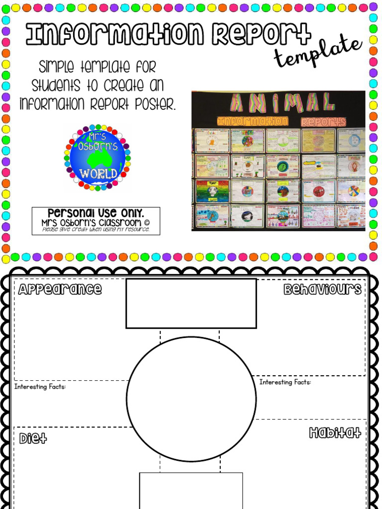 Simple Template For Students To Create An Information Report Poster ...