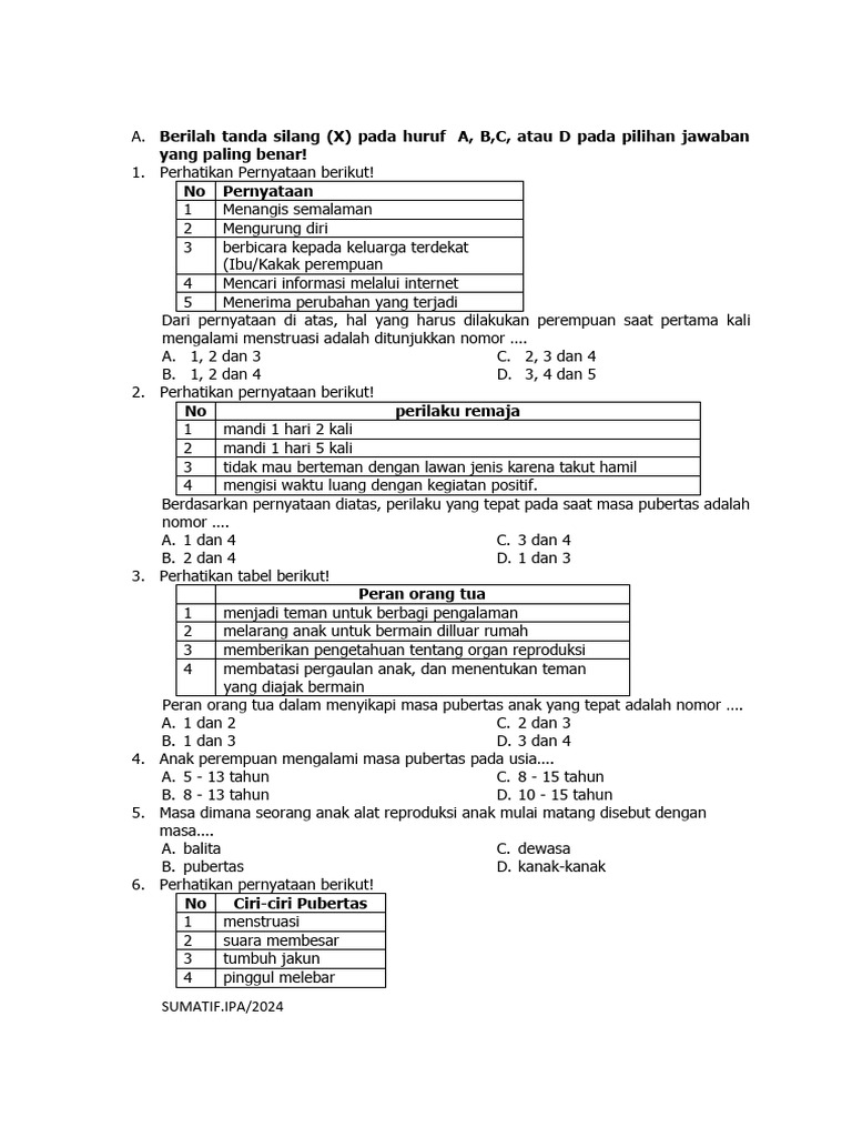 SOAL - IPA Kelas 6q | PDF