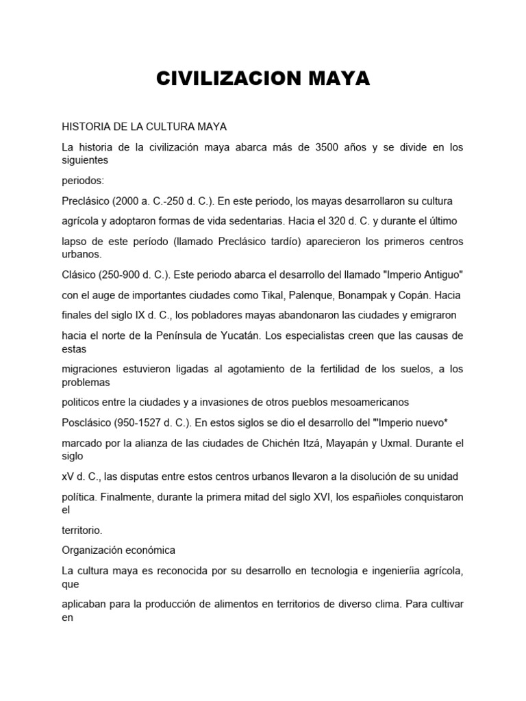 Civilizacion Maya | PDF | Civilización maya
