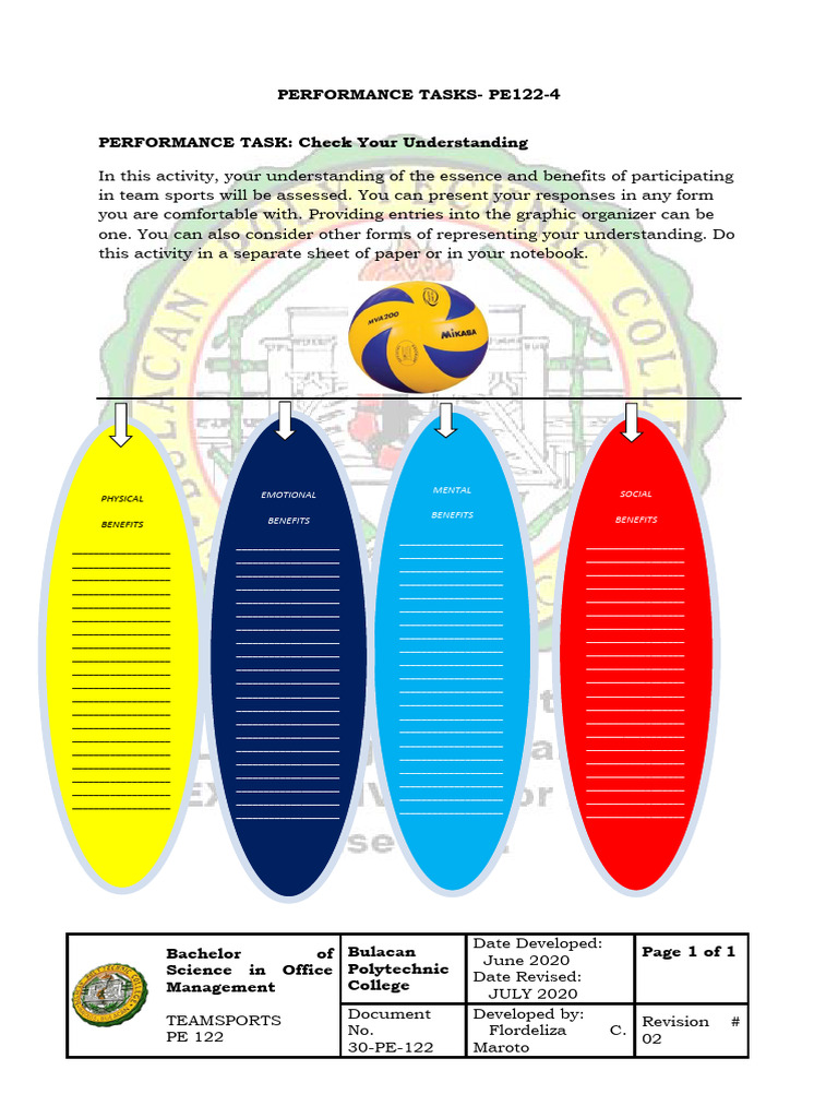 Assessment 4 PE 122 (Performance Task) | Download Free PDF | Psychology | Behavioural Sciences