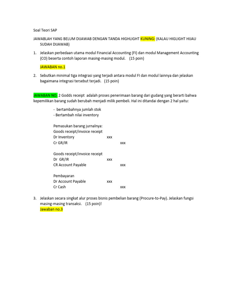 Soal Teori SAP Keseluruhan Modul 3 | PDF