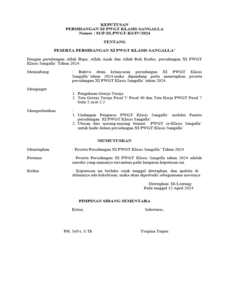 Konsideran PWGT | PDF