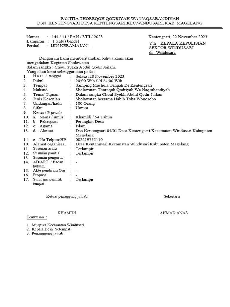 Buku Wira Wiri + Ijin Keramaian | PDF