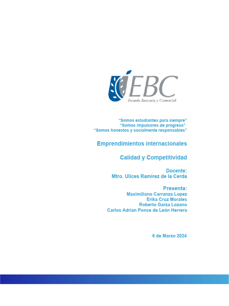 Actividad 1, Calidad y Competitividad.docx | PDF | Iniciativa empresarial | Business
