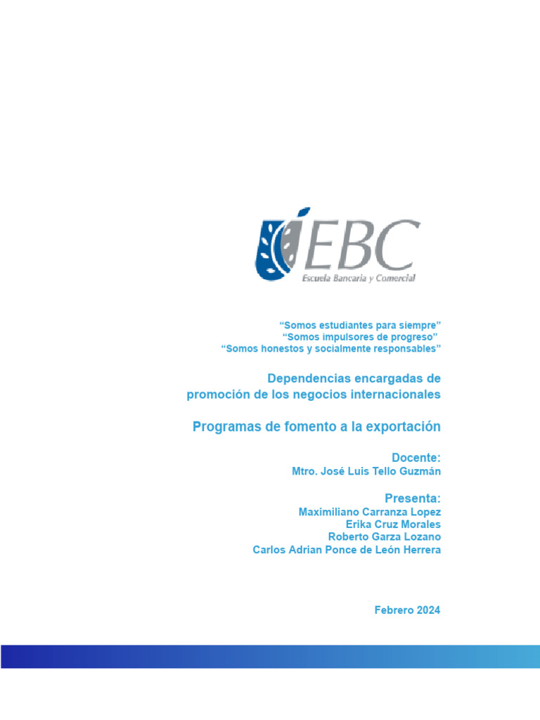 Actividad 1, Programas de Fomento A La Expo | PDF | El comercio internacional | México