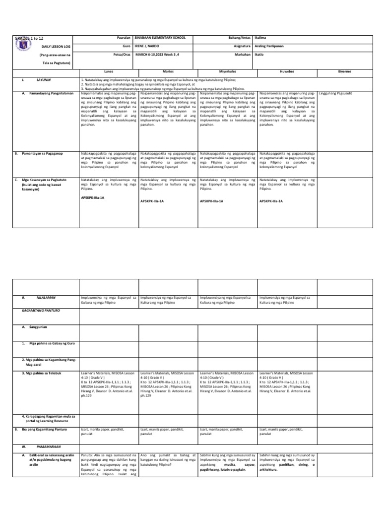 DLL - Ap5-Q3-Week 3-4 | PDF