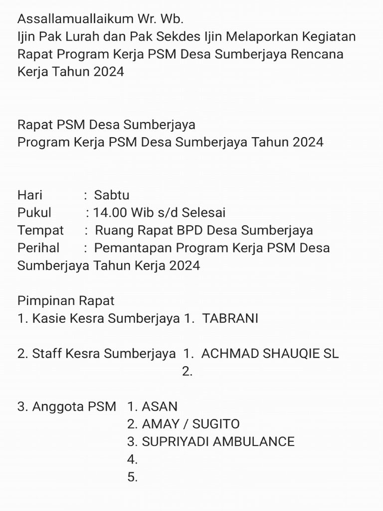 Notulen Rapat PSM - 240323 - 151233 | PDF