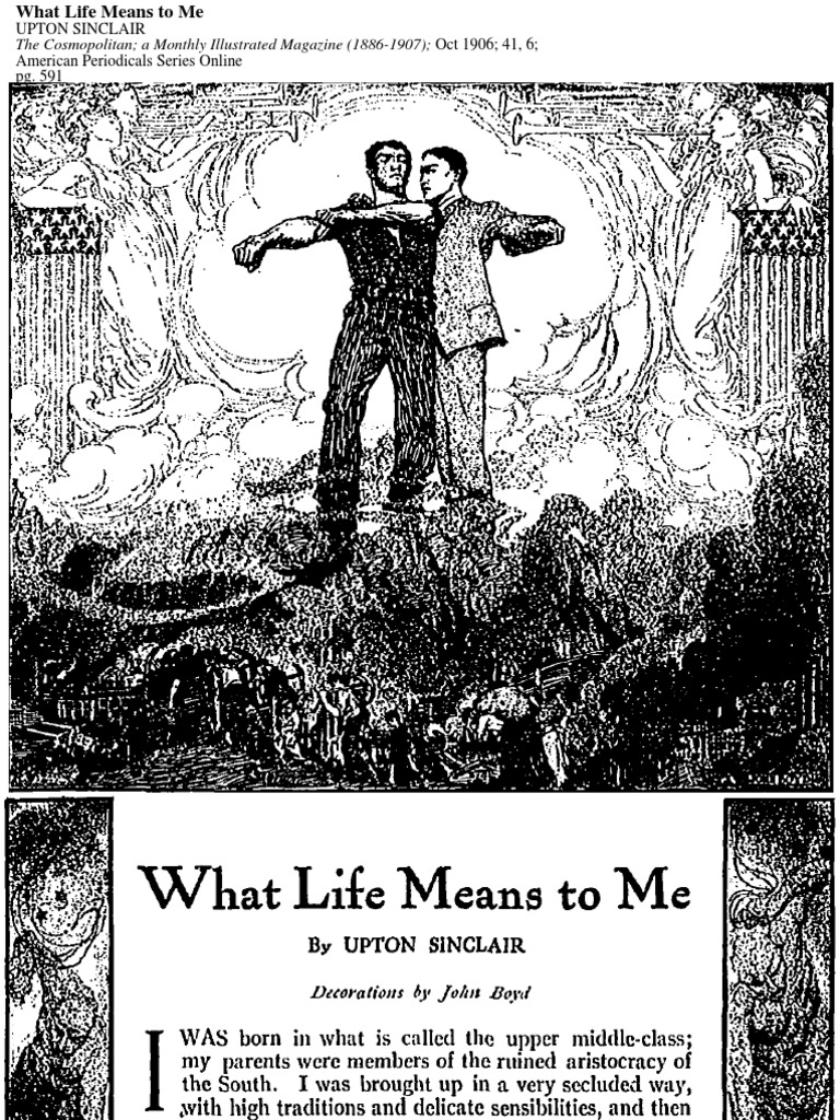 Upton Sinclair - What Life Means To Me - Cosmopolitan Oct 1906 | PDF ...