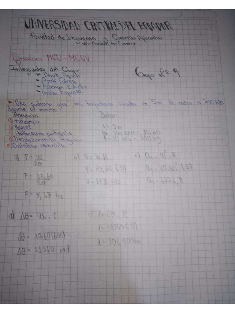 Trabajo Grupal 9 - EJERCICIOS MCU-MCUV | PDF