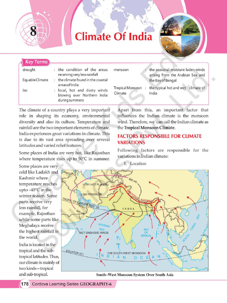 Climate of India Text Pook | PDF
