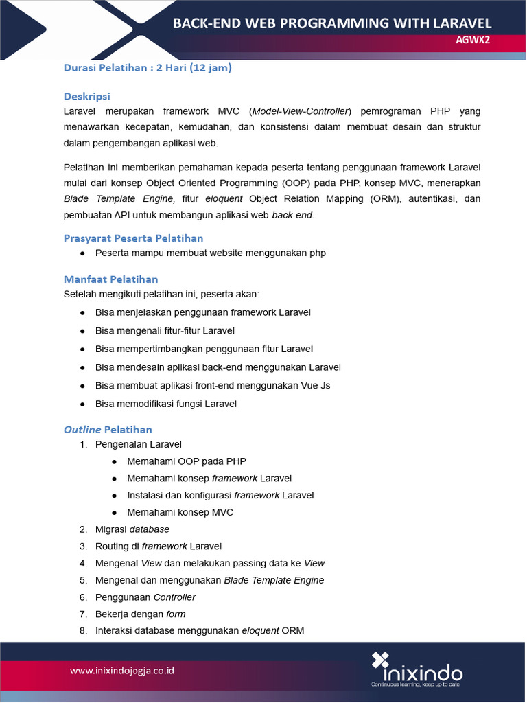 AGWX2-Back End Web Programming With Laravel | PDF | Komputer