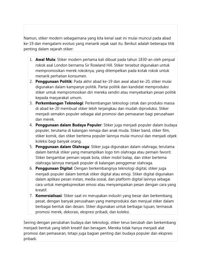 Sejarah stiker | PDF