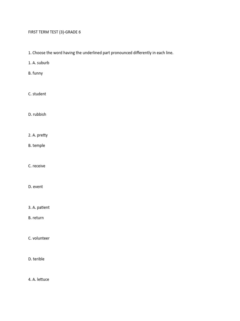 FIRST TERM TEST-WPS Office | PDF | Language Arts & Discipline