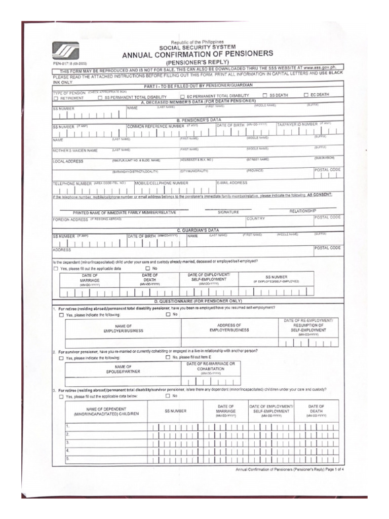 Annual Confirmation of Pensioners | PDF