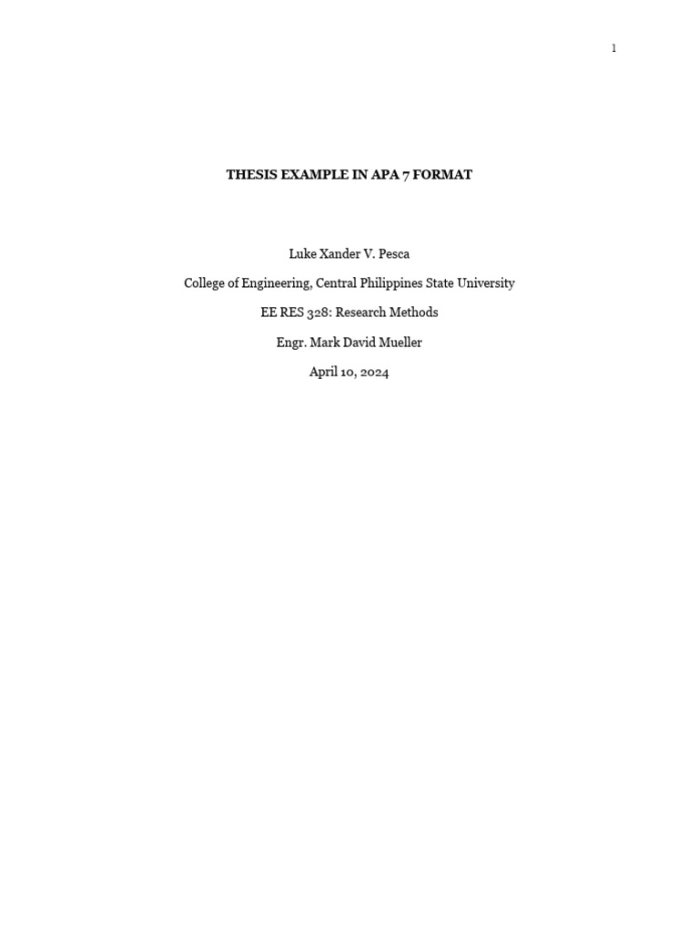 THESIS EXAMPLE IN APA 7 FORMAT - Wpslukassdfinalll | PDF | Computing | Software