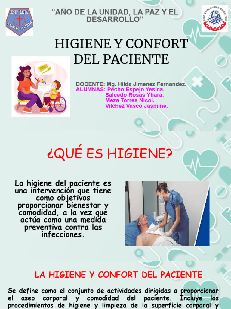 Higiene y Confort Del Paciente | PDF | Higiene | Especialidades Medicas