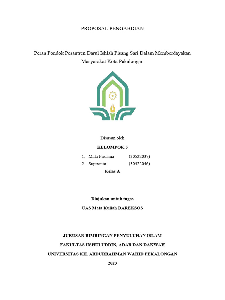 Proposal Pengabdian | PDF | Karier & Perkembangan