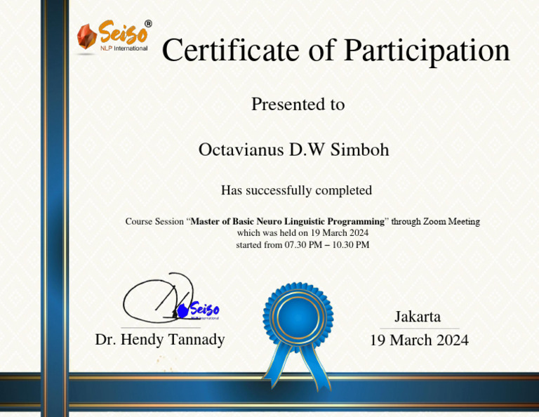 NLP Course Completion Certificate | PDF