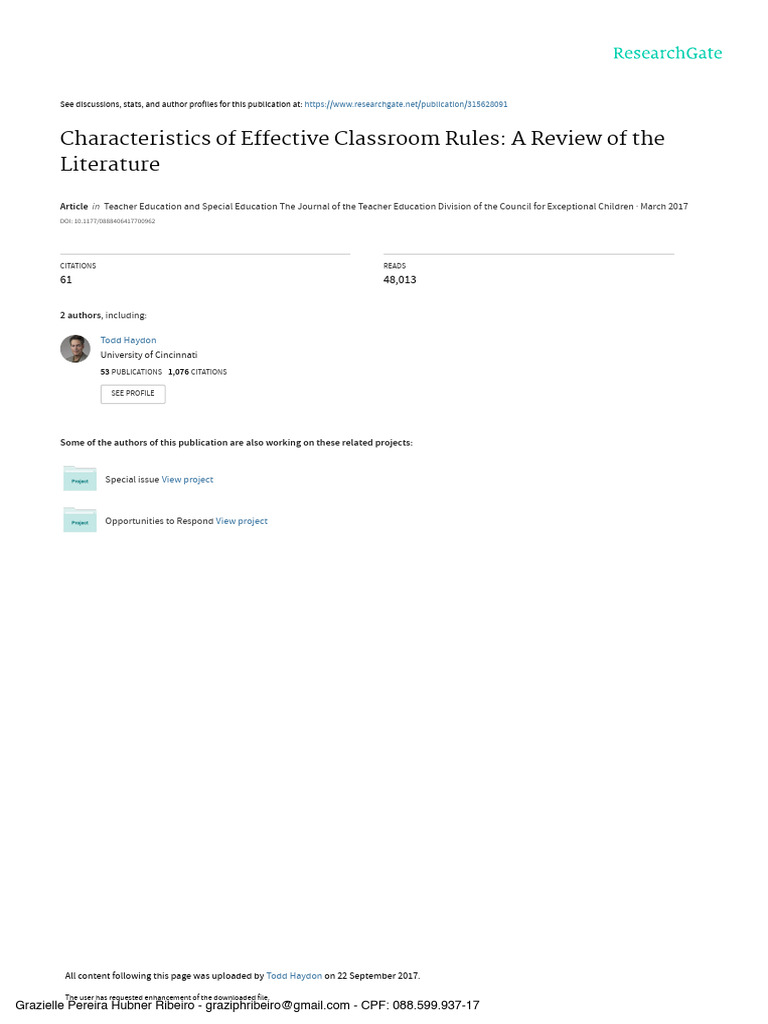 Effective Classroom Rules Review | PDF | Classroom Management | Teachers