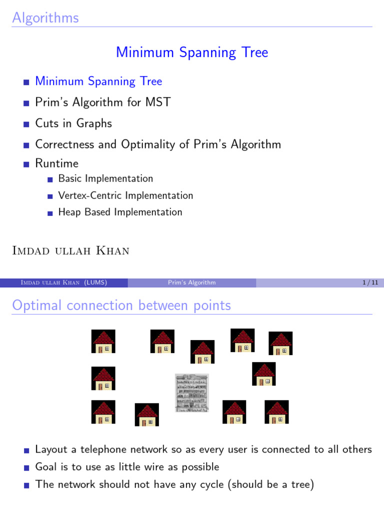 CS510 Slides 07 01 Prims MST MST Basics | PDF | Applied Mathematics | Computational Complexity ...