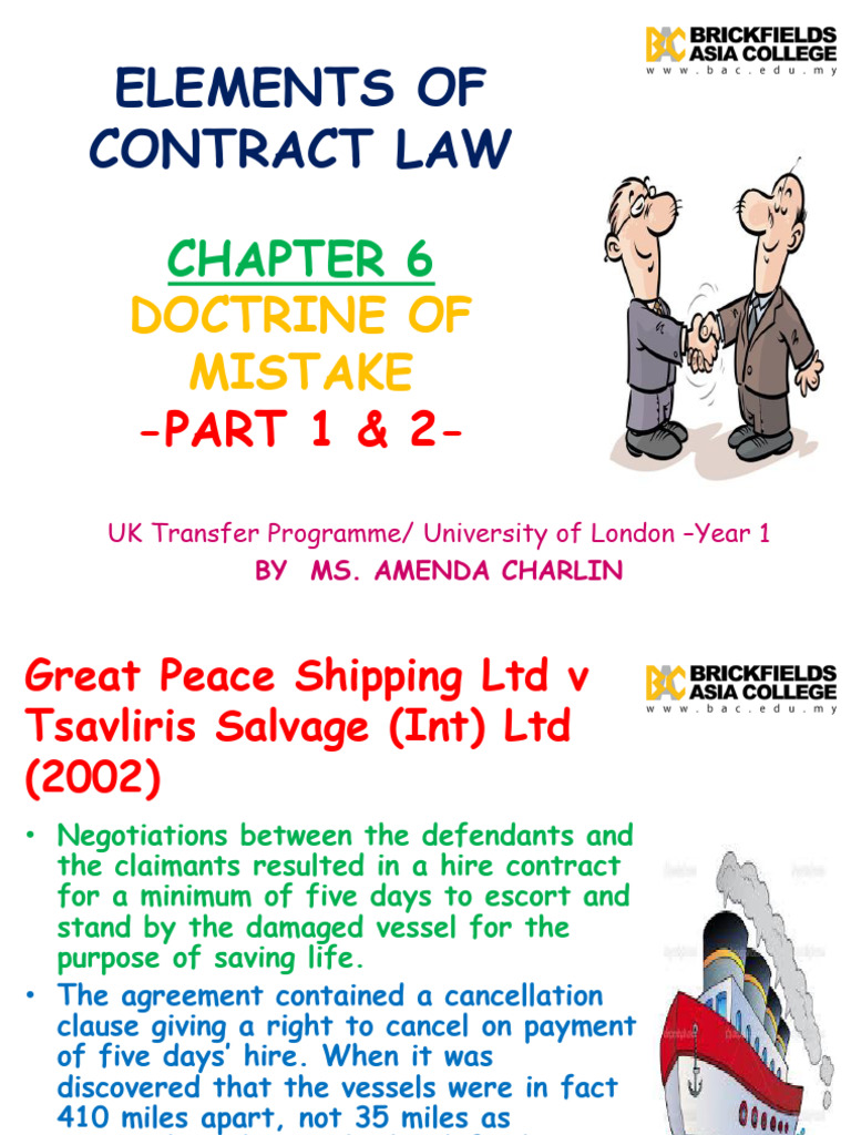 Contract Law: Doctrine of Mistake Explained | PDF | Consent | Law Of ...